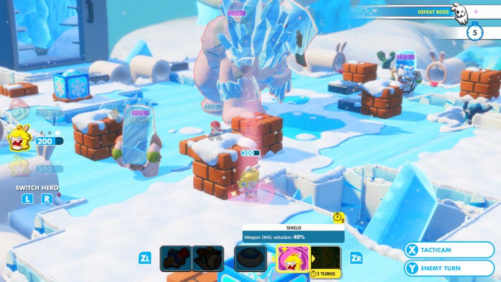 Mario + Rabbids: How To Beat The Icicle Golem | World 2 Boss Guide ...