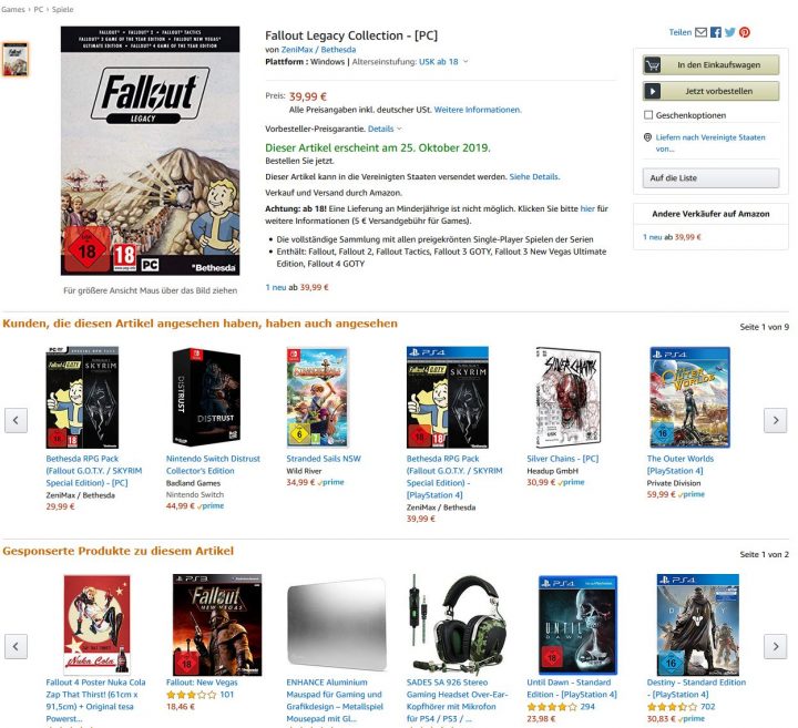 Fallout Legacy Collection Leaked By Retailer - Gameranx