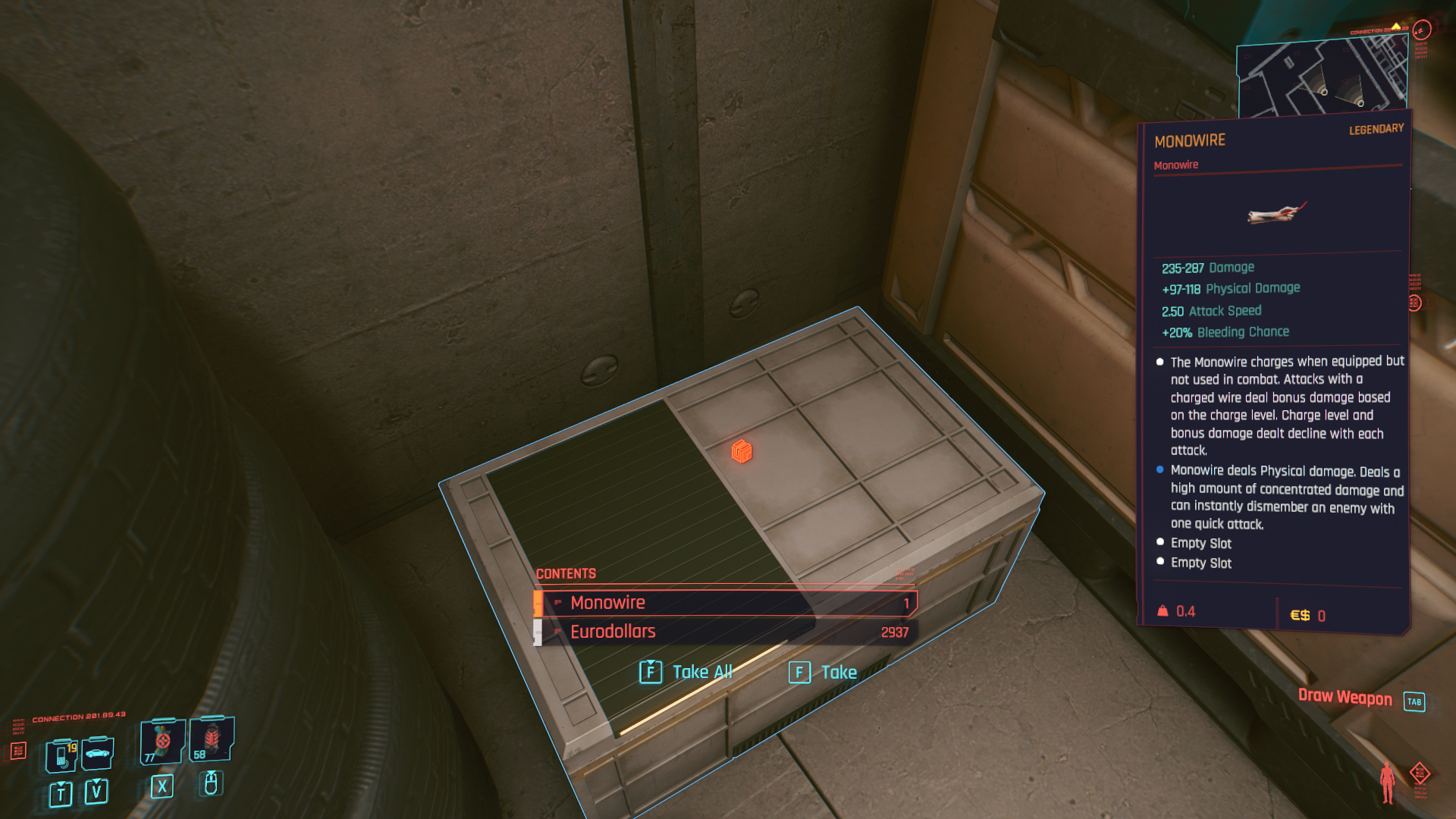 Cyberpunk 2077: Where To Find A Free Legendary Monowire | Cyberware ...