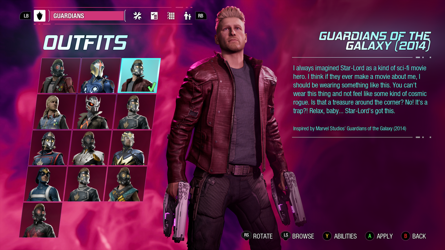 Guardians of the Galaxy: Check Out All The Unlockable Outfits ...