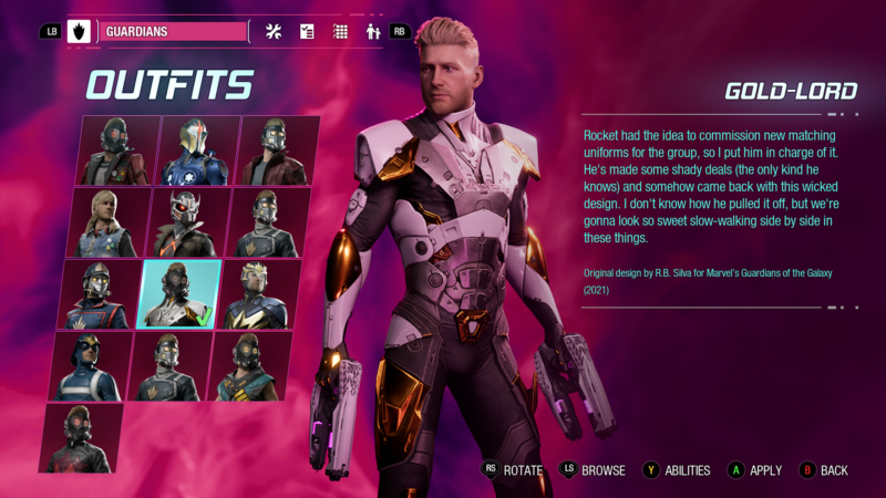 Guardians of the Galaxy: Check Out All The Unlockable Outfits ...