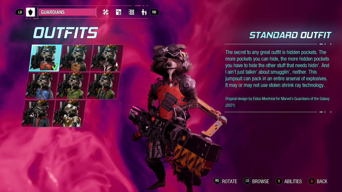 Guardians of the Galaxy: Check Out All The Unlockable Outfits ...