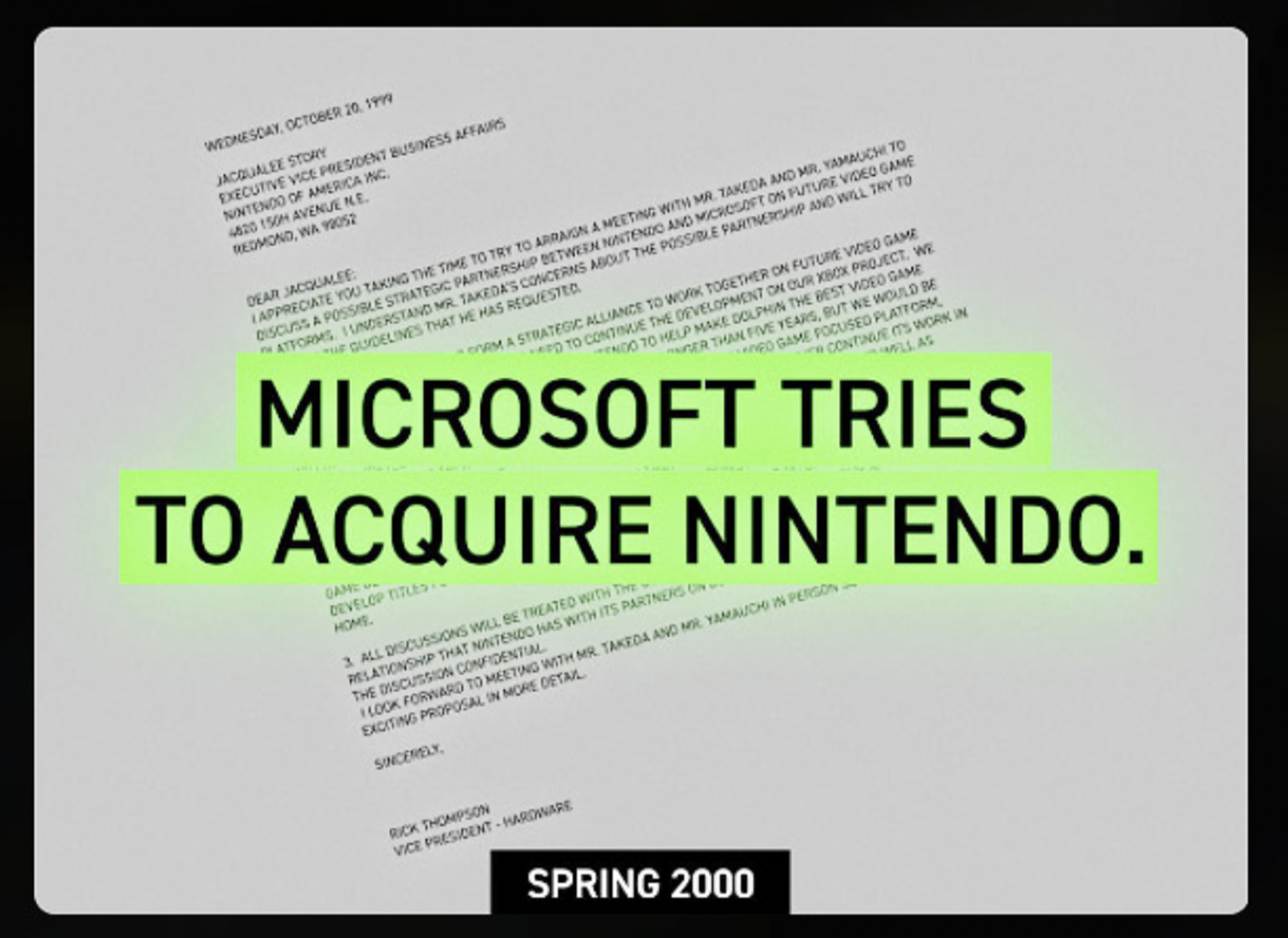 Microsoft Reveals Letter From When They Tried To Buy Nintendo - Gameranx