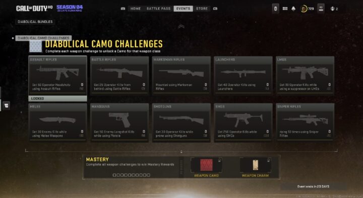 Call of Duty: Modern Warfare 2 and Warzone 2.0 - Diabolical Weapon Camo ...