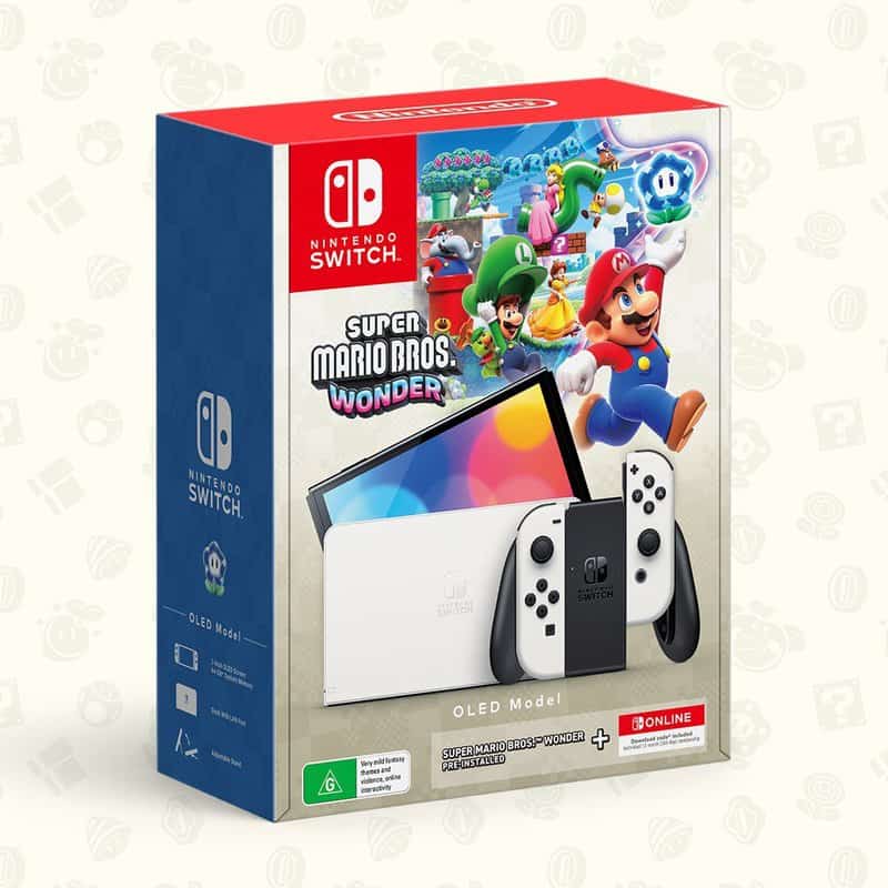 Nintendo Switch OLED Super Mario Bros. Wonder Bundle Officially ...